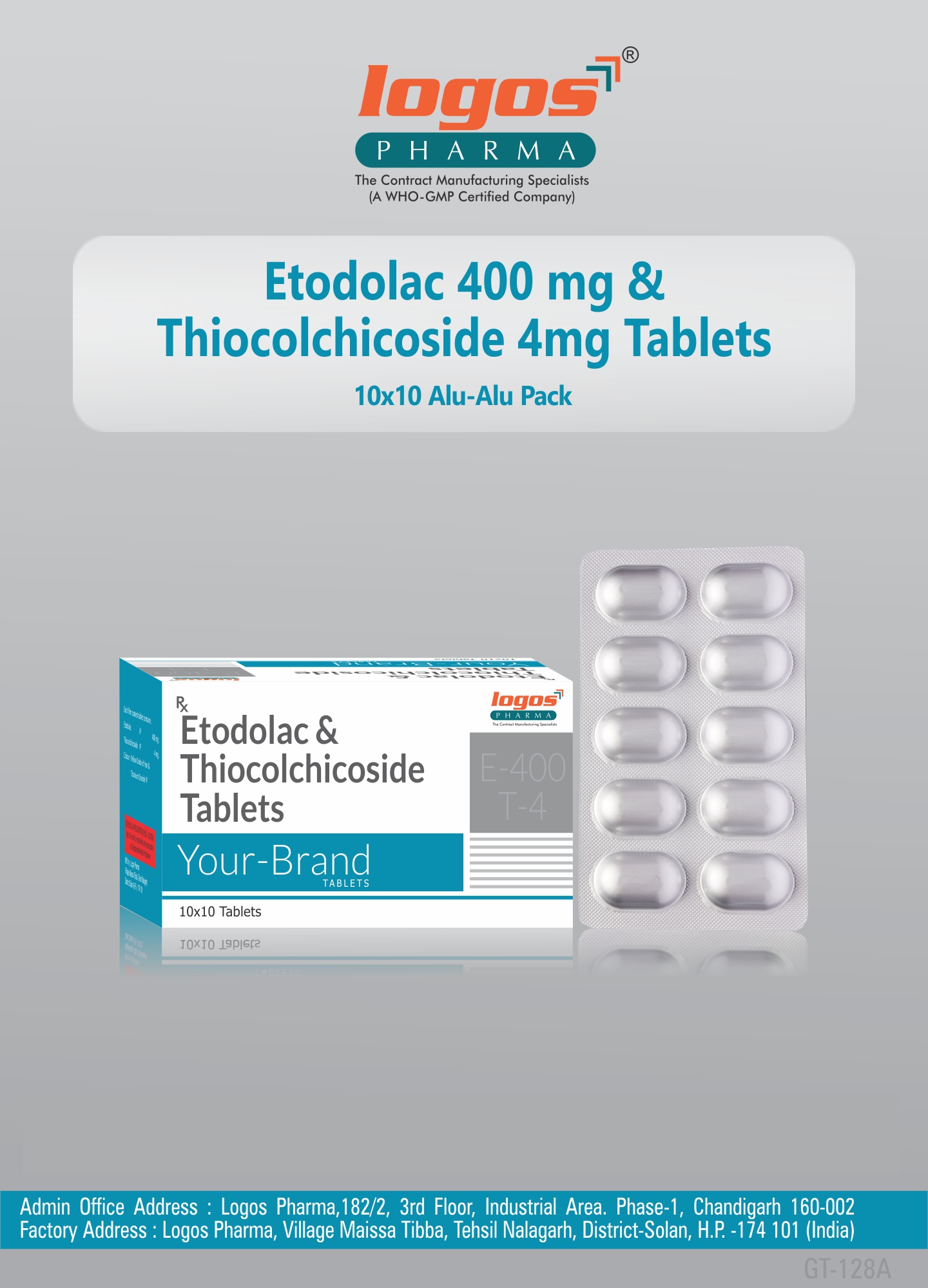 Etodolac 400 mg + Thiocolchicoside 4 mg Tablet – Logos Pharma