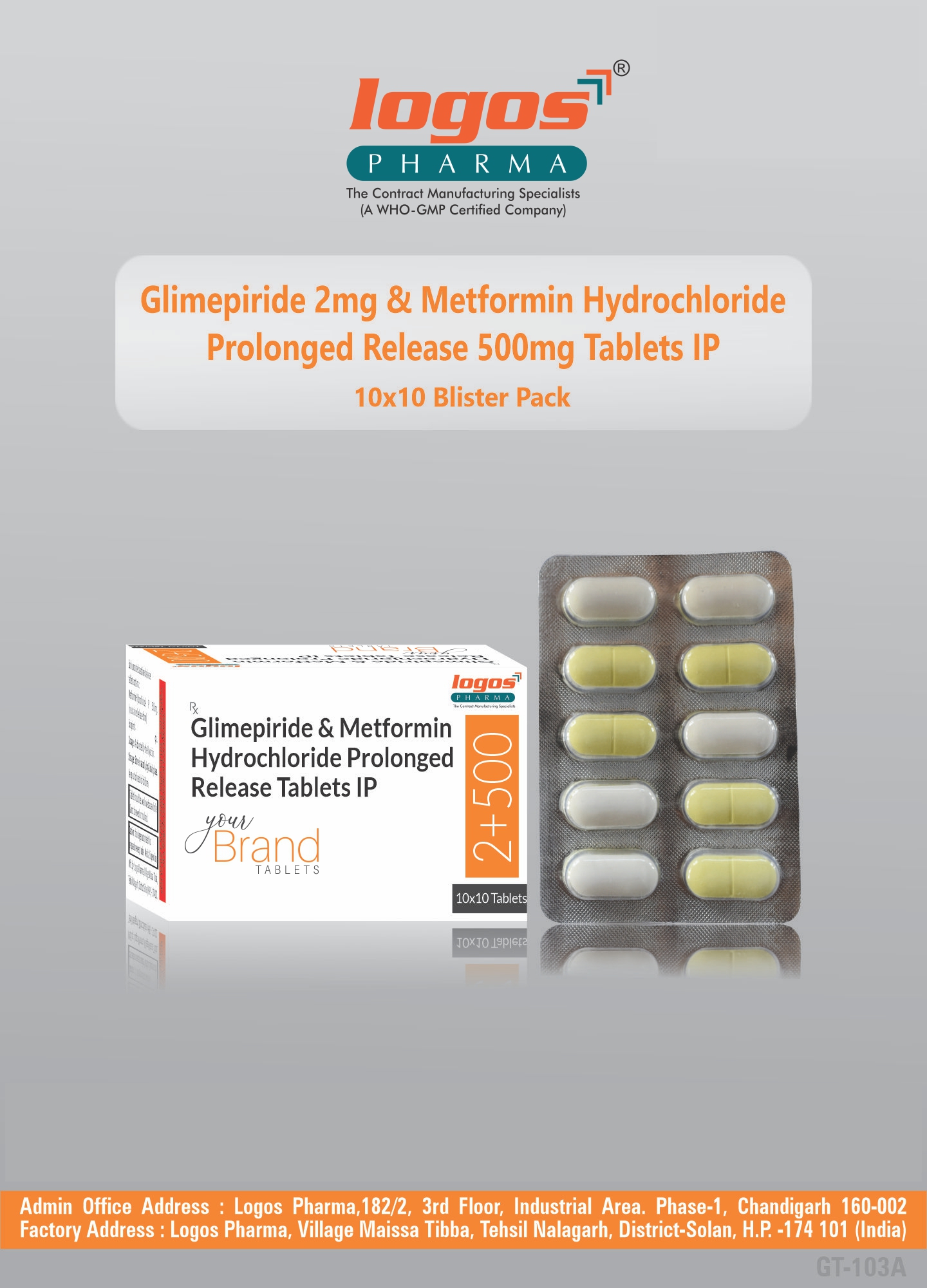 Metformin HCL 500 mg (ER) + Glimepride 1 mg Tablet ( – Logos Pharma